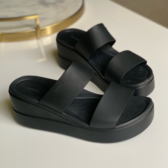 CROCS | Shoes | Crocs Brooklyn Wedge Platform Slides Sandals | Poshmark